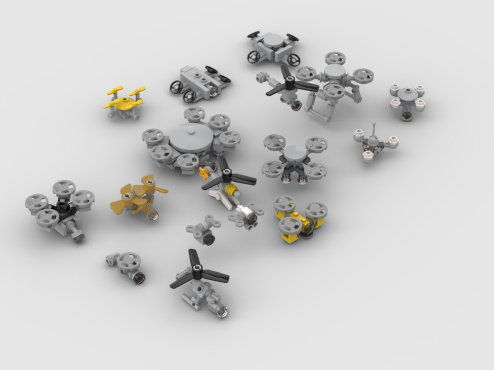 LEGO MOC Lego figure scale drones by McMOC | Rebrickable - Build with LEGO