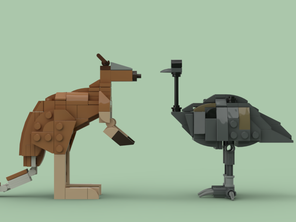LEGO MOC Australian Animal - Kangaroo & Emu by sleske | Rebrickable ...