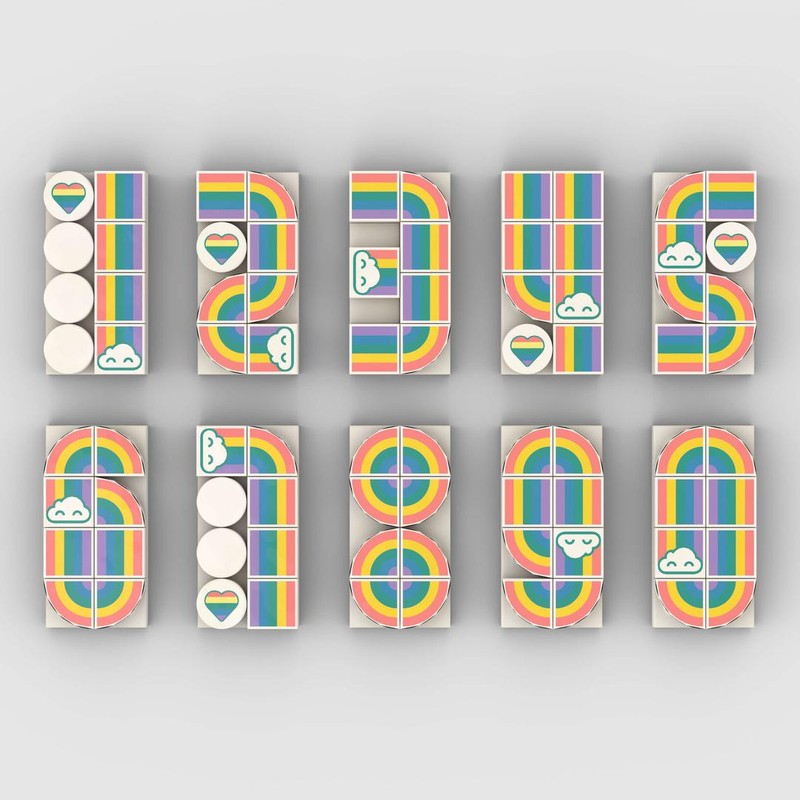LEGO MOC Rainbow Numbers 2x4 by uminuo | Rebrickable - Build with LEGO