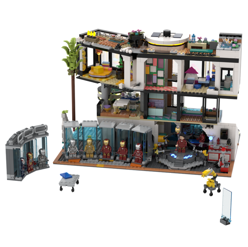 LEGO MOC Tony Stark Modular Mansion - 42639 Mod w/ Iron Man Workshop by ...
