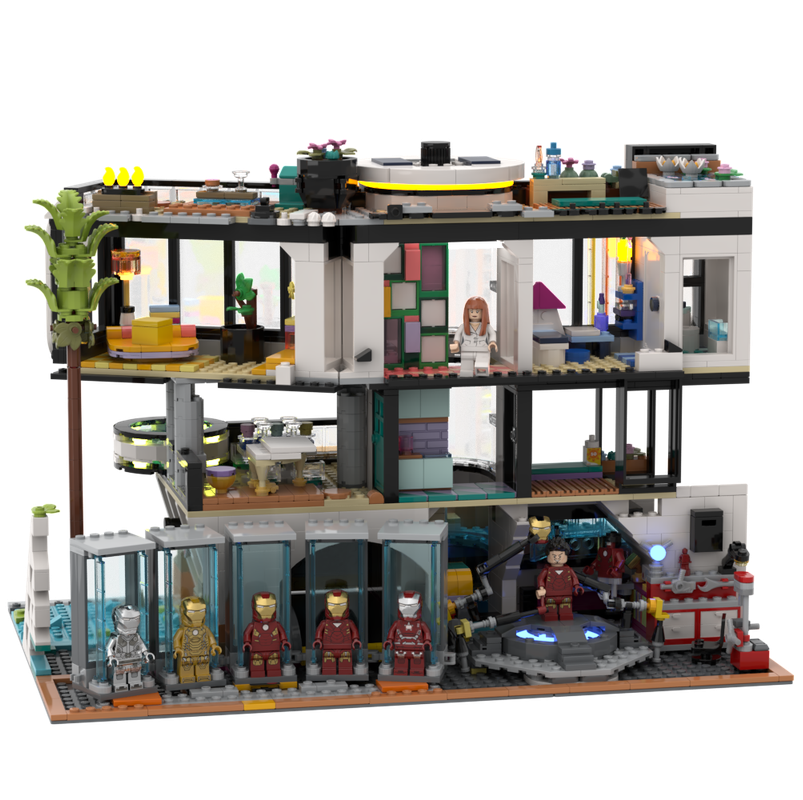 LEGO MOC Tony Stark Modular Mansion - 42639 Mod w/ Iron Man Workshop by ...