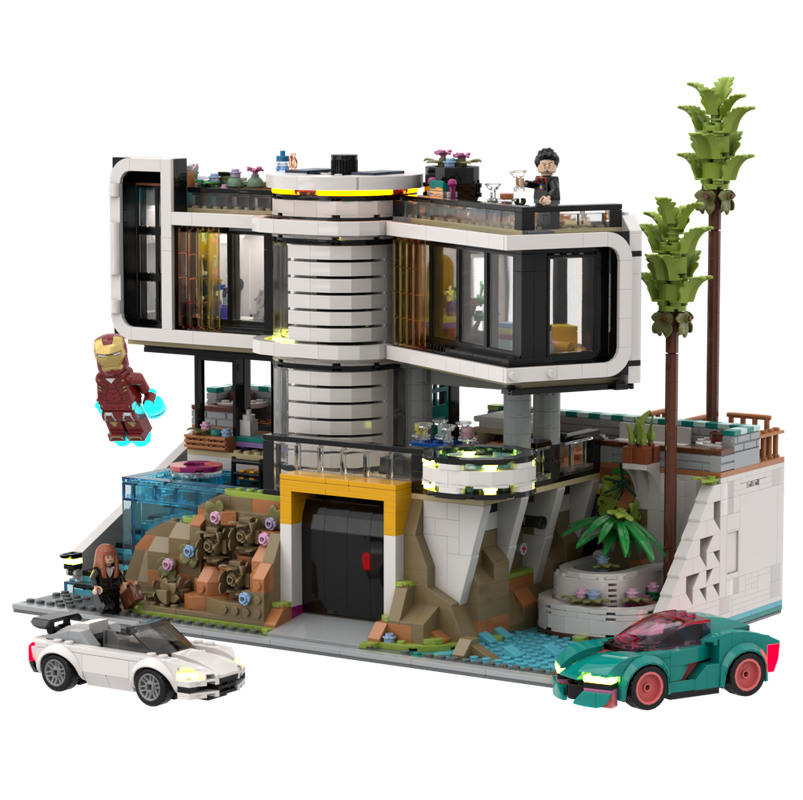 LEGO MOC Tony Stark Modular Mansion - 42639 Mod w/ Iron Man Workshop by ...