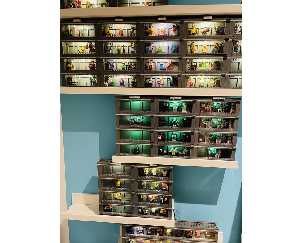 Lego Moc Lego Minifigure Display Frame Showcase With Optional Led