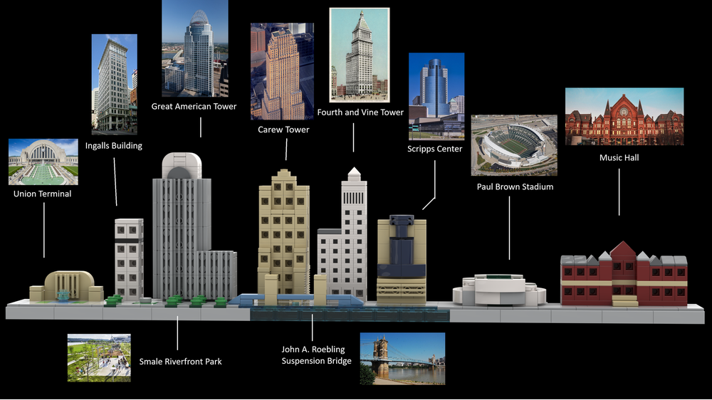 LEGO MOC Cincinnati skyline by kubak5 | Rebrickable - Build with LEGO