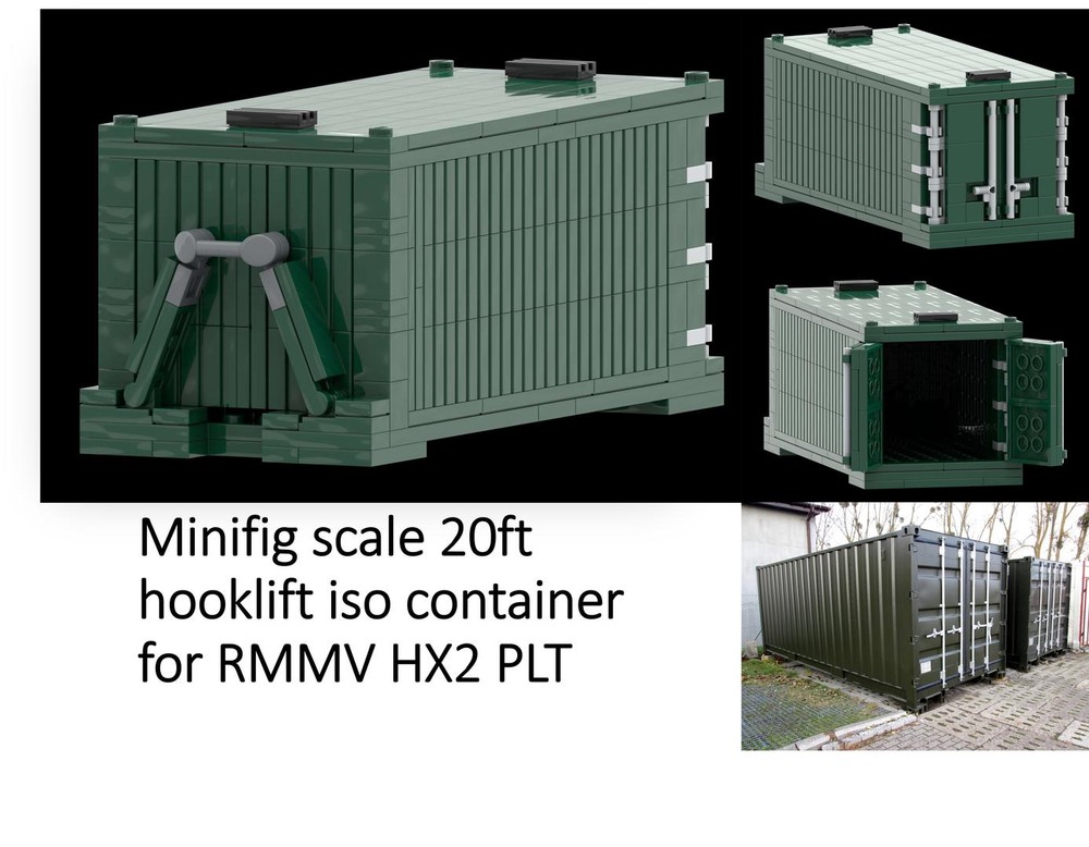 LEGO MOC PLS v1 20ft hooklift iso container for RMMV HX2 PLT by DamoB ...