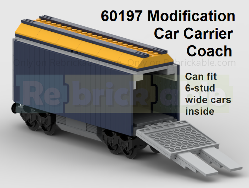 LEGO MOC 60197 Car Carrier Coach Modification - Can Fit 6 Stud Wide Car ...