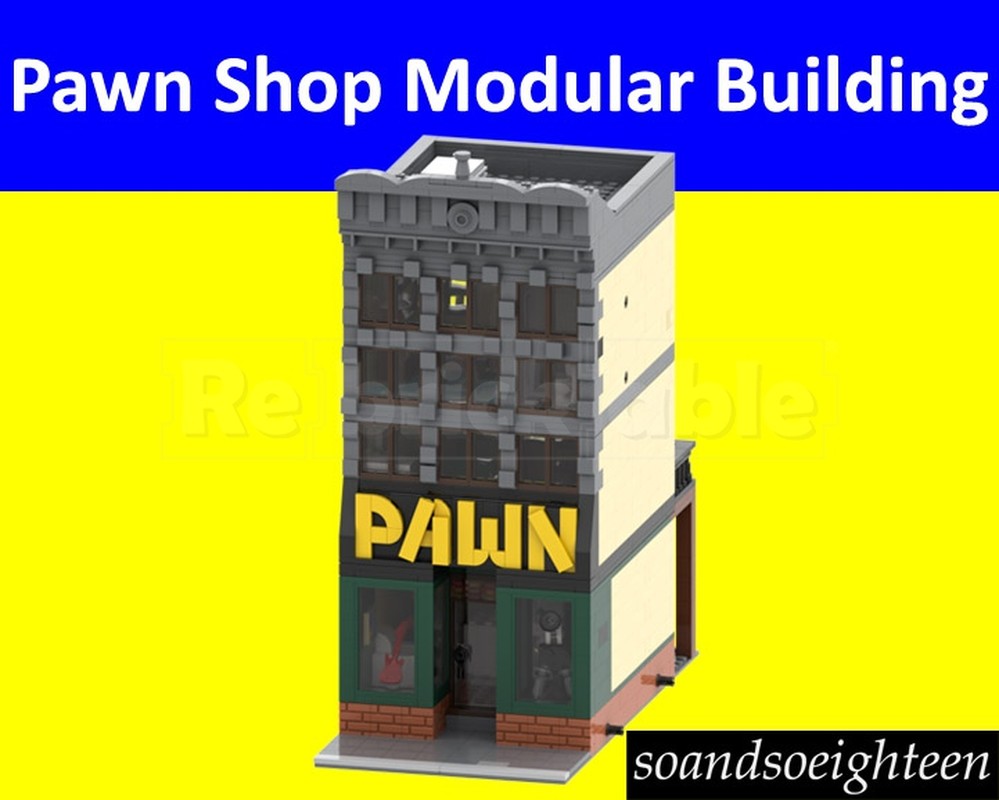 LEGO MOC Pawn Shop Modular Building by Soandso | Rebrickable - Build ...