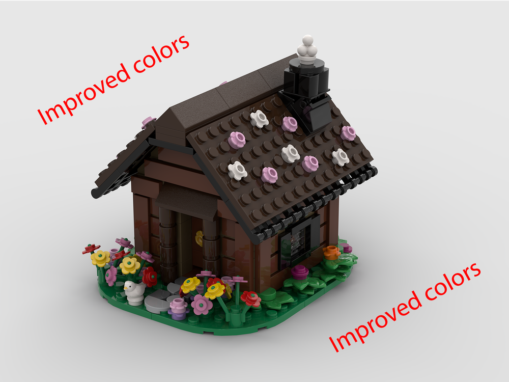Lego Moc Wooden Cabin In Spring By Sch0rrsch Rebrickable Build With