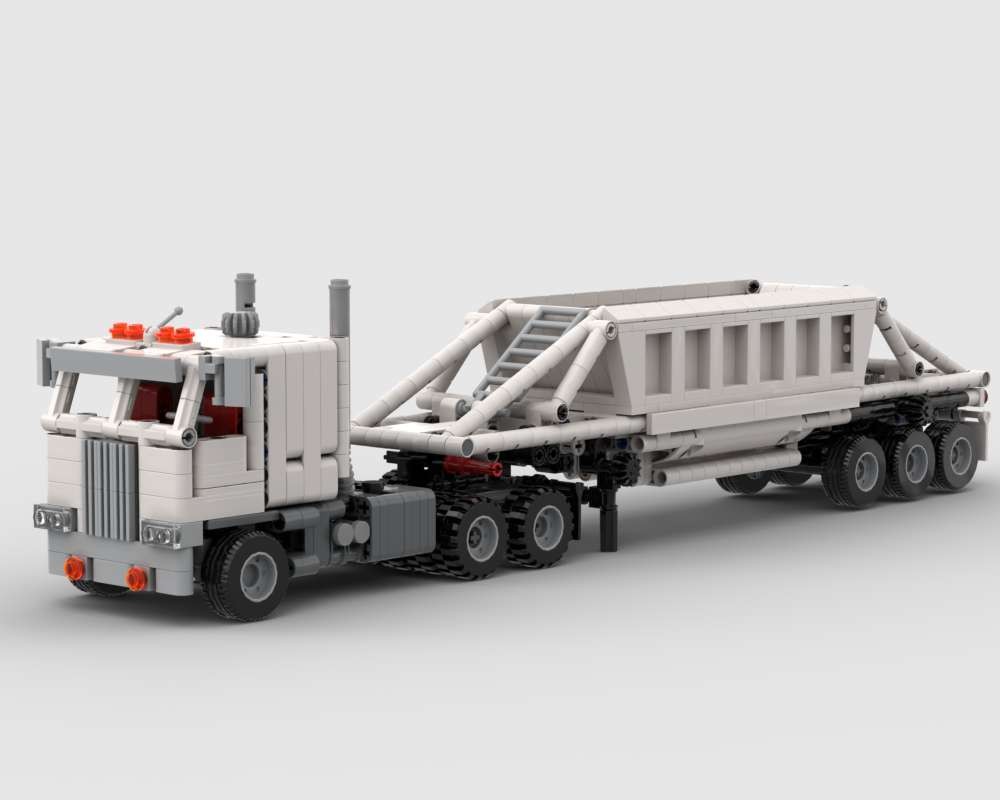 LEGO MOC Kenworth K100 + Sand Hopper Trailer by pedziwiatrfz ...