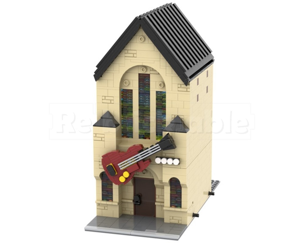Lego Moc Guitar Shop From Repurposed Church Modular Building By Soandso