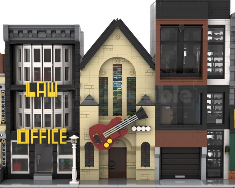 Lego Moc Guitar Shop From Repurposed Church Modular Building By Soandso