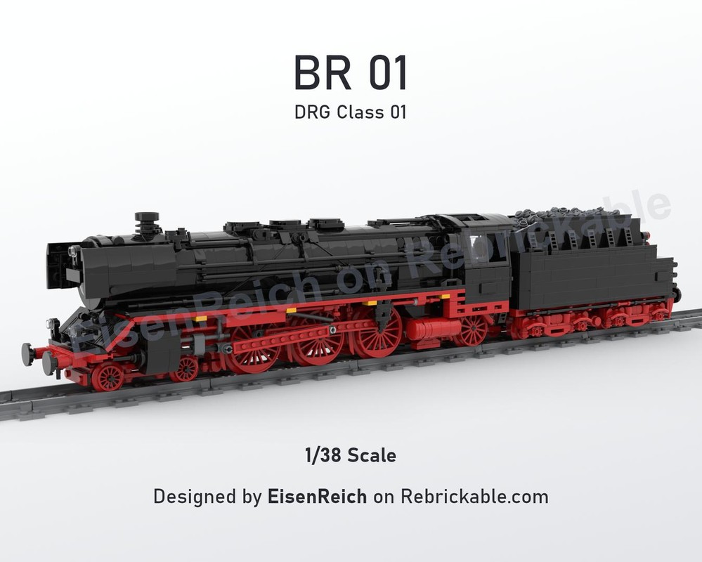 LEGO MOC DRG Class 01 German Railway Steam Locomotive (DB Baureihe BR 01 Dampflok) by EisenReich ...
