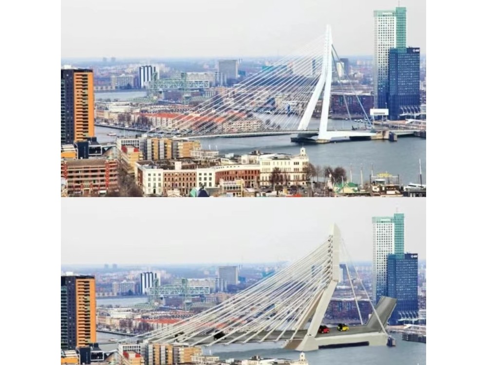 LEGO MOC Erasmusbrug-Giant Cable-stayed bridge and Bascule bridge by ...