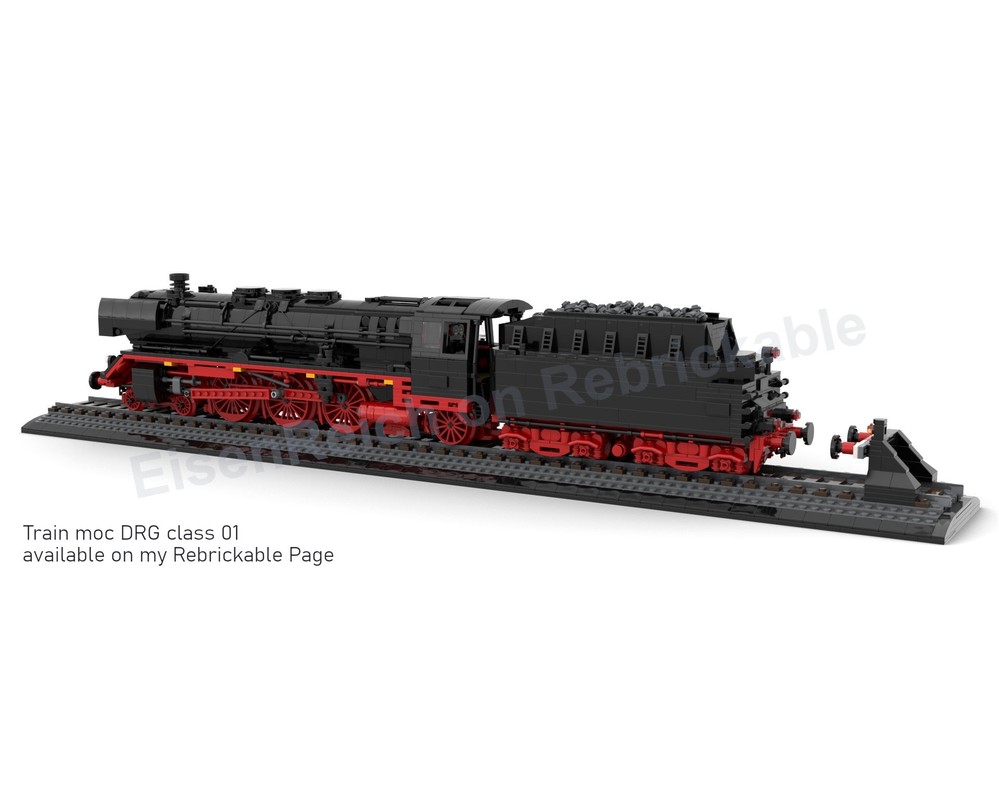 LEGO MOC Train Display Stand with buffer stop (for DRG Class BR 01) by ...