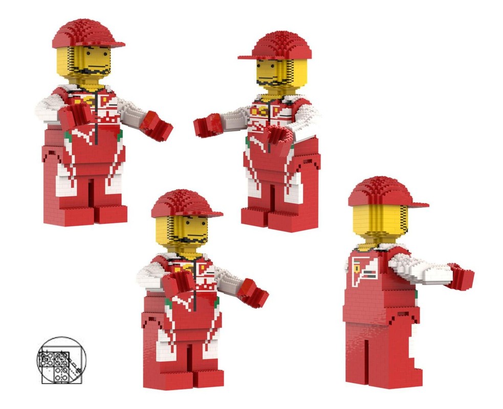 LEGO MOC Maxi Figure Red-White Formula driver by Bricksculpture.net ...