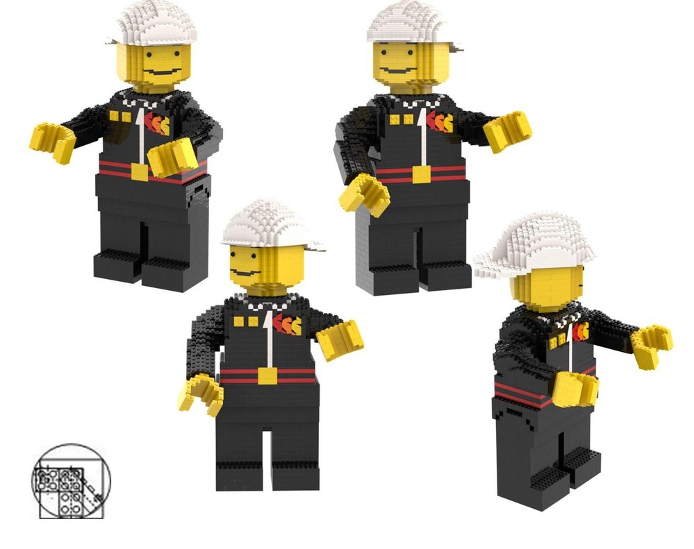 LEGO MOC Maxi figure Firefighter by Bricksculpture.net | Rebrickable ...