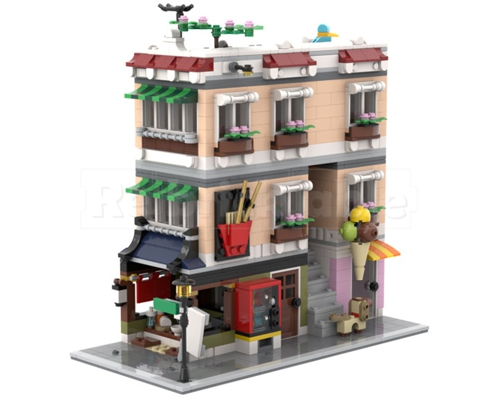 Lego Moc Downtown Noodle Shop Modular Modification 31131 By Soandso