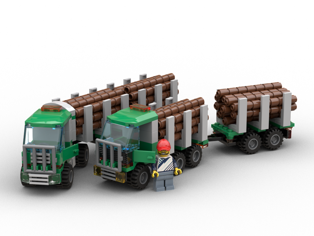 LEGO MOC Bulge of logging trucks and trailer (cab over lorry) by Swerix ...