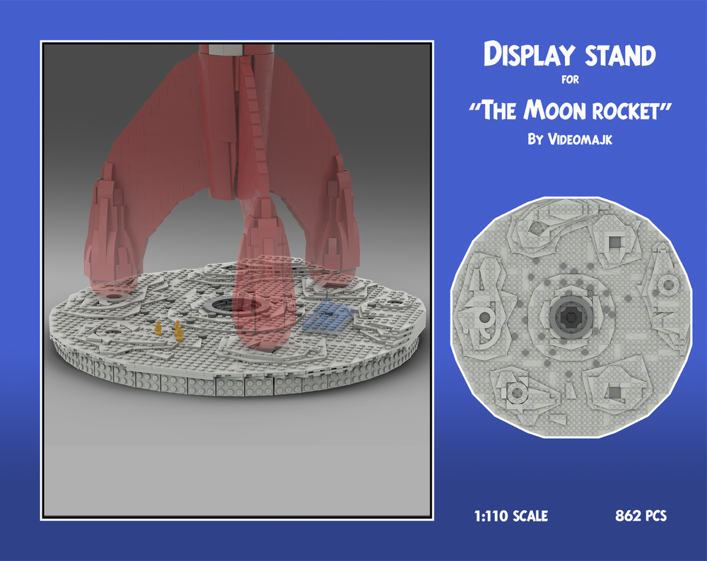 LEGO MOC Display stand for The Moon Rocket from Tintin's Destination ...
