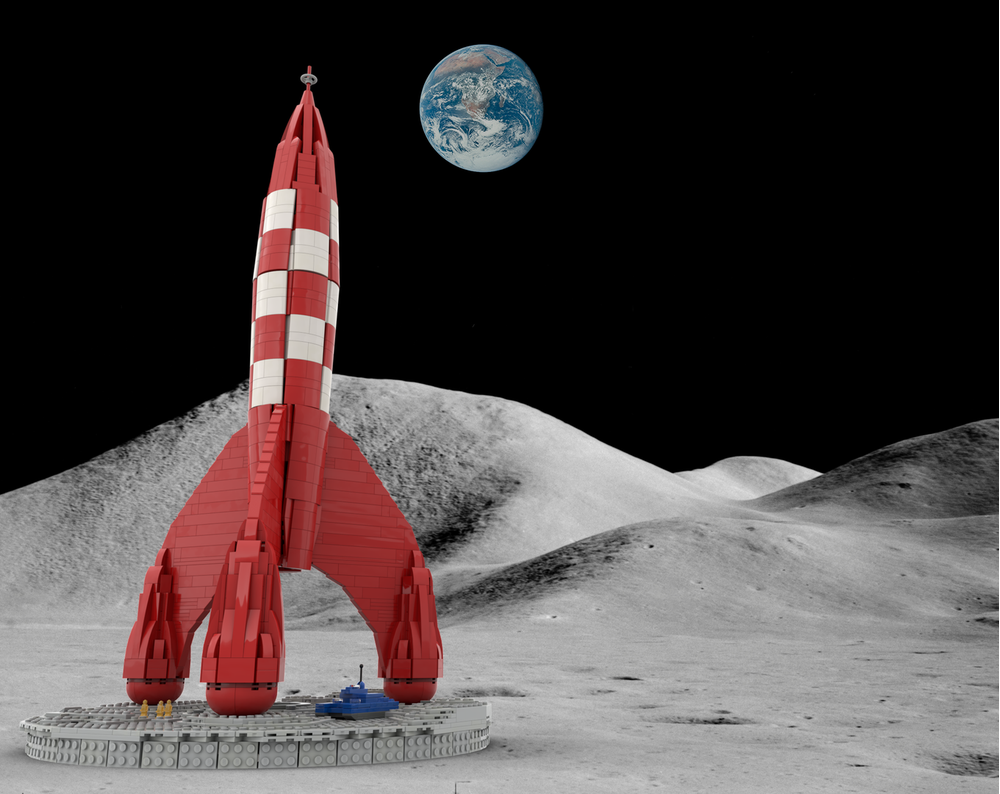 LEGO MOC Display stand for The Moon Rocket from Tintin's Destination ...