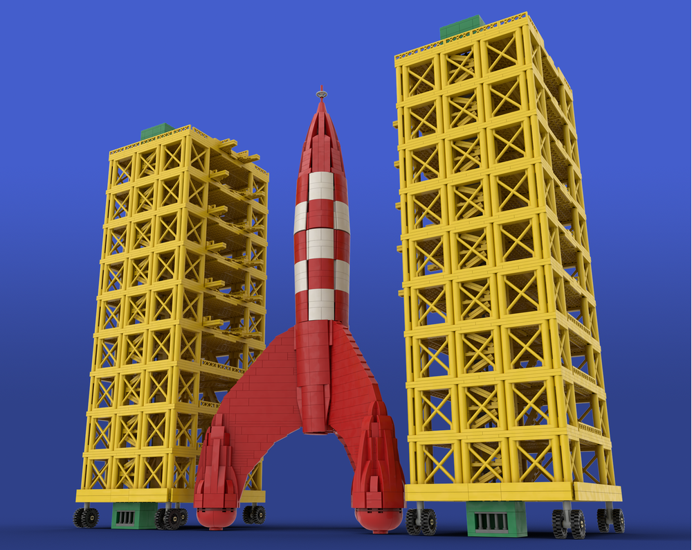 LEGO MOC Service Towers for The Moon Rocket from Tintin's Destination ...