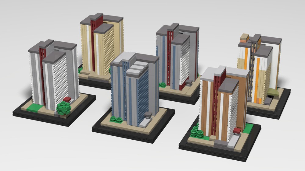 LEGO MOC PH16 Punkthochhaus mit 16 Etagen (Skyscraper with 16 floors ...