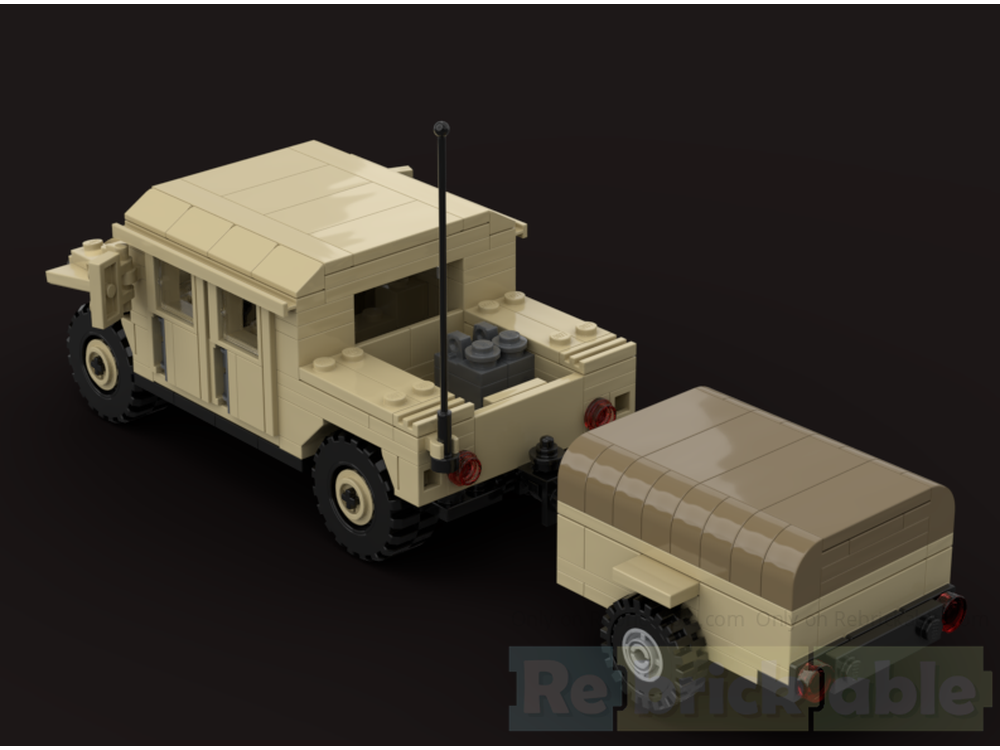 Lego Moc Humvee With Trailer By Lkbuilds Rebrickable Build With Lego