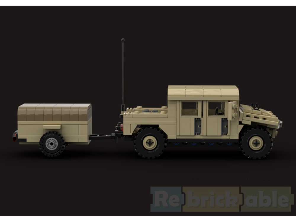 LEGO MOC Humvee with trailer by LKBuilds | Rebrickable - Build with LEGO