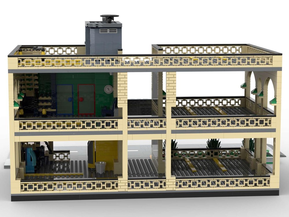Lego Moc City Garage With Car Elevator By Michir Rebrickable Build