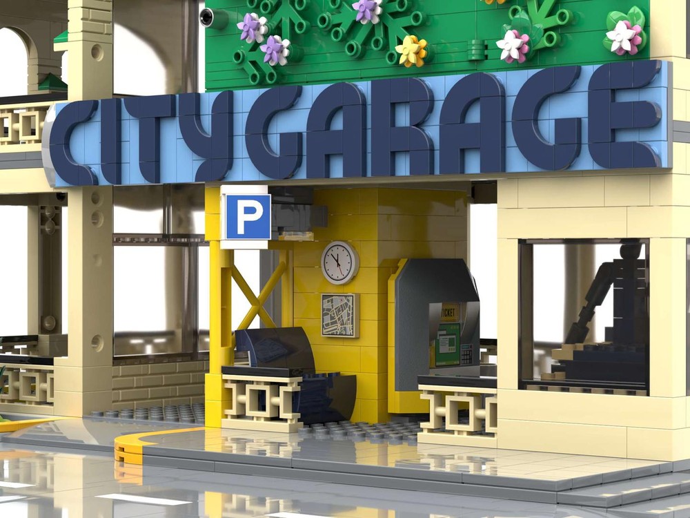 Lego Moc City Garage With Car Elevator By Michir Rebrickable Build