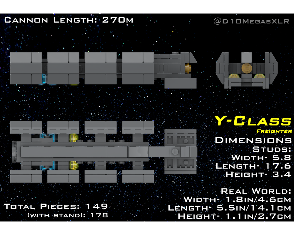 LEGO MOC Y-Class Freighter by D10MegasXLR | Rebrickable - Build with LEGO
