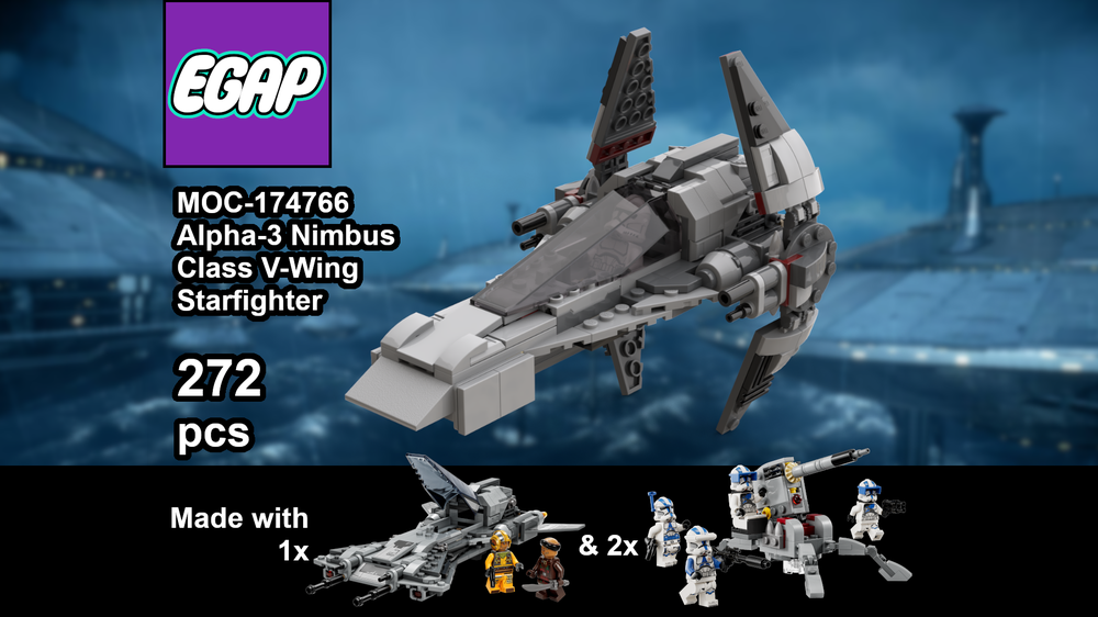 LEGO MOC Alpha-3 Nimbus Class V-Wing Starfighter by egap98 | Rebrickable - Build with LEGO