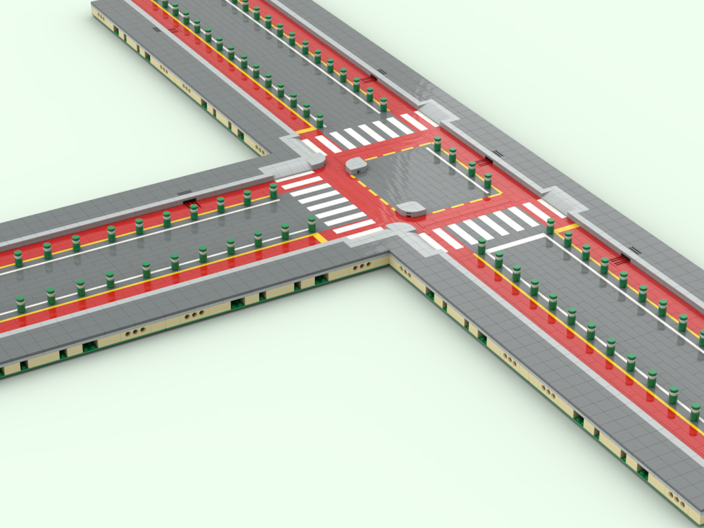 LEGO MOC Dutch style Junctions With One Way Road and Bike Lanes (MILS ...