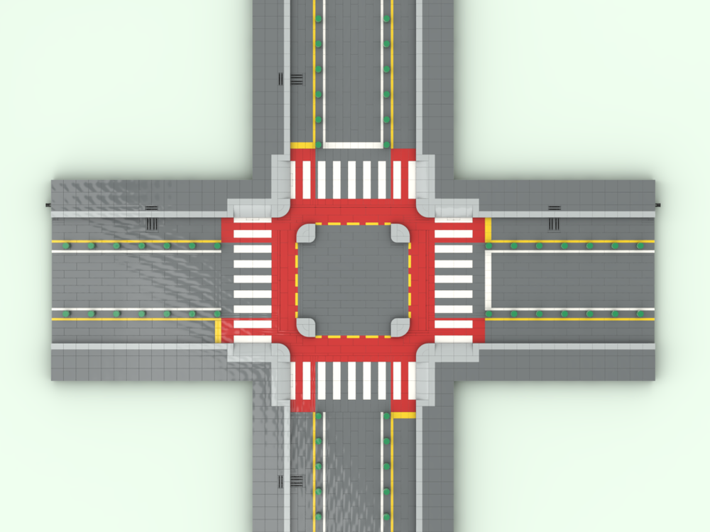 LEGO MOC Dutch style Junctions With One Way Road and Bike Lanes (MILS ...
