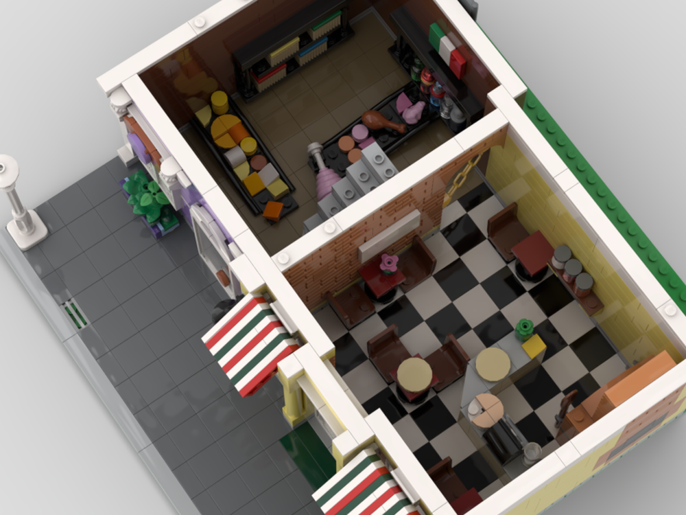 LEGO MOC Modular Pizzeria & Tailor Workshop by Dioxity | Rebrickable ...