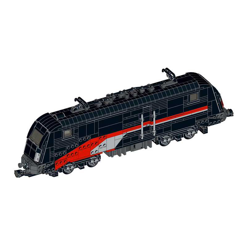 LEGO MOC ÖBB Nightjet Siemens Taurus train locomotive with PF in black ...