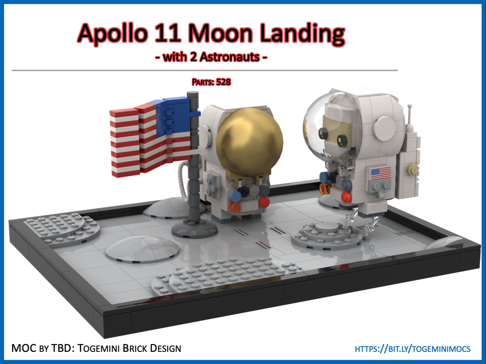 LEGO MOC Apollo 11 Moon Landing - with 2 Brickheadz Astronauts by ...