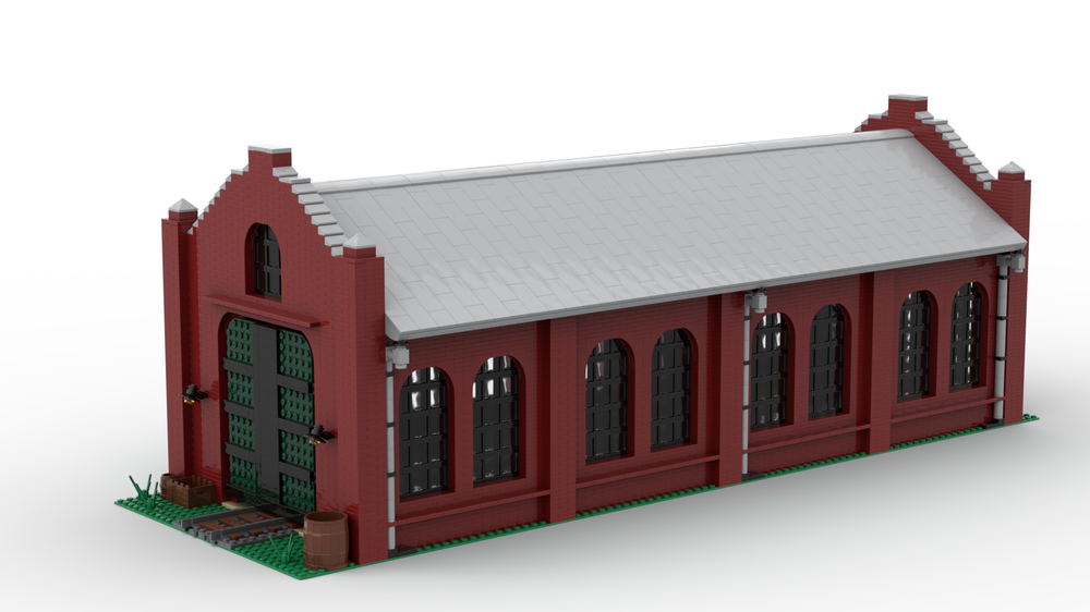 LEGO MOC Entrepôt pour locomotives - Engine House - Maschinenhaus - MOC ...