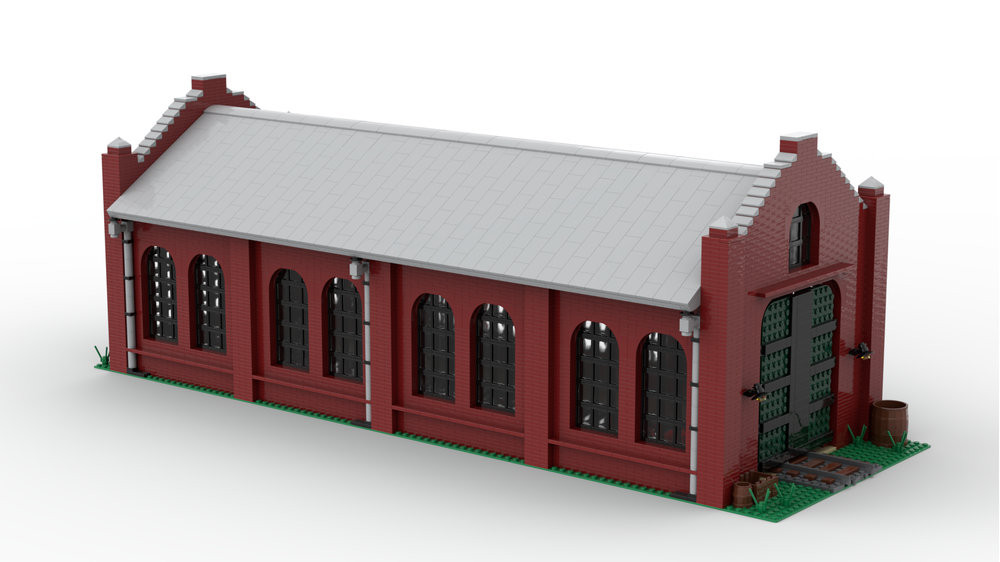 LEGO MOC Entrepôt pour locomotives - Engine House - Maschinenhaus - MOC ...