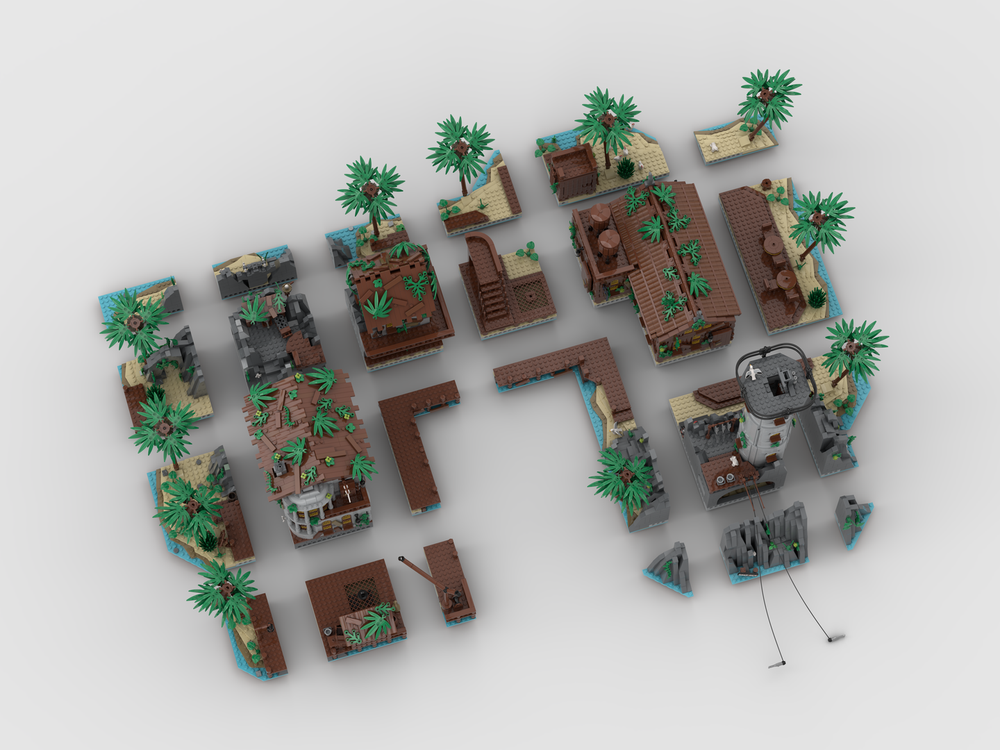 LEGO MOC Pirate Island Bay with Harbour, Tavern, Prison, Viewpoint and ...