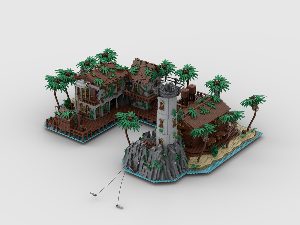 LEGO MOC Pirate Island Bay with Harbour, Tavern, Prison, Viewpoint and ...