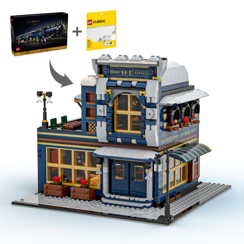 Lego Moc Modular Oe Corner Restaurant By Terauma Rebrickable Build