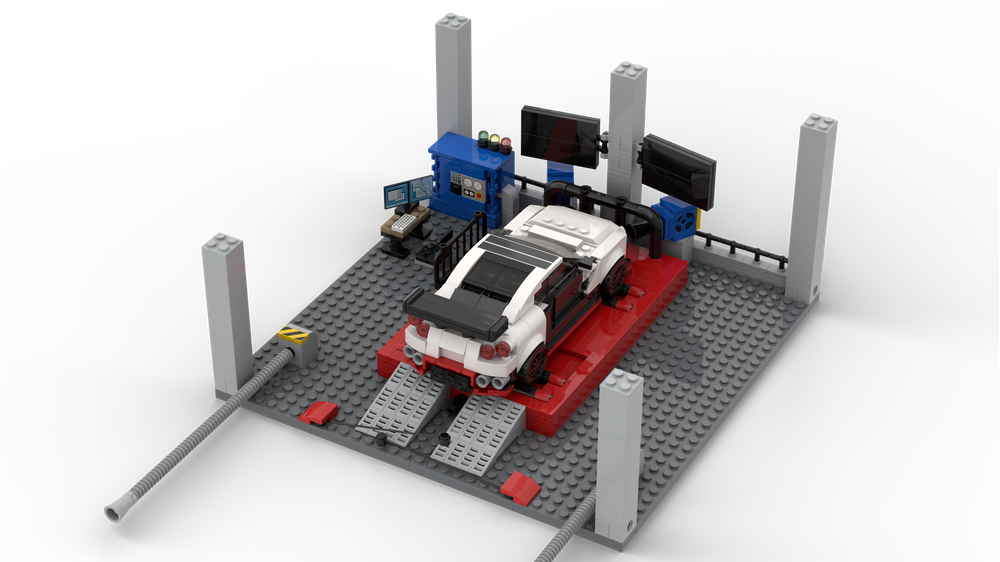 LEGO MOC Speed Champion Garage & Car Park - Workshop with dyno bench by ...