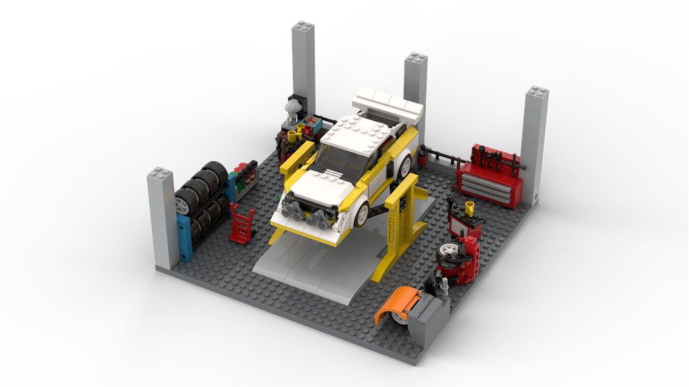 LEGO MOC Speed Champion Garage & Car Park - Workshop with car lift by ...