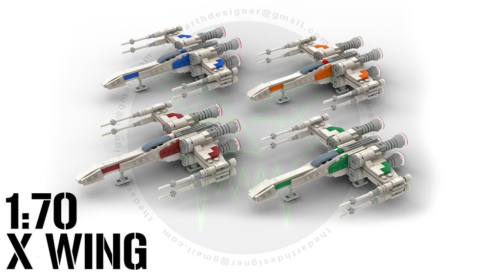 Lego Moc X Wing 170 Scale By Darthdesigner Rebrickable Build