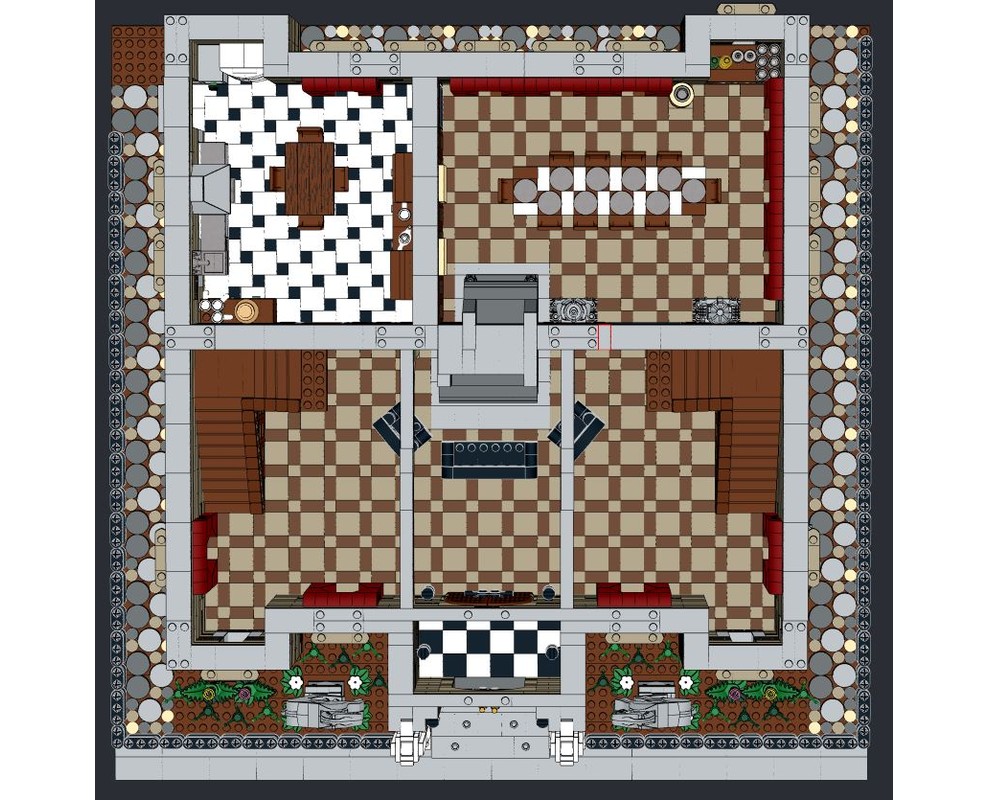 LEGO MOC Wayne Manor Ground Floor by lonewolve87 | Rebrickable - Build ...