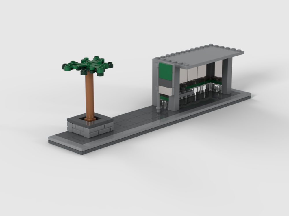 LEGO MOC Tram Stop #1 modular corner by S-Brick | Rebrickable - Build ...