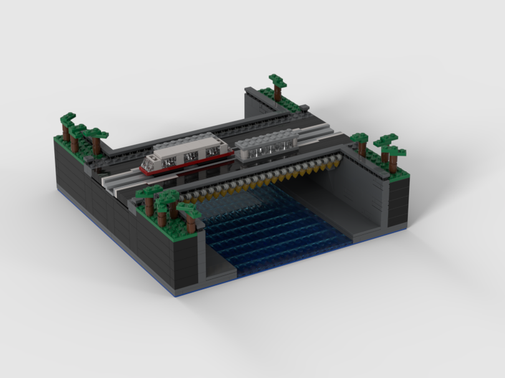 LEGO MOC Micro tram bridge with river by satyrec | Rebrickable - Build ...