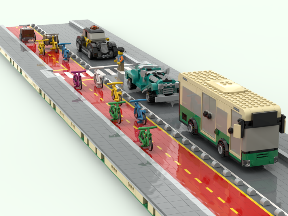LEGO MOC One Way Road with Bike Path (MILS) by Winters | Rebrickable ...