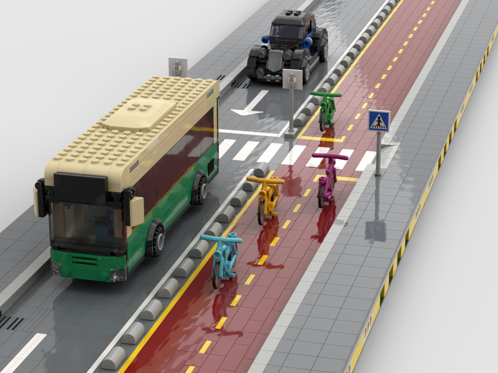 LEGO MOC One Way Road with Bike Path (MILS) by Winters | Rebrickable ...